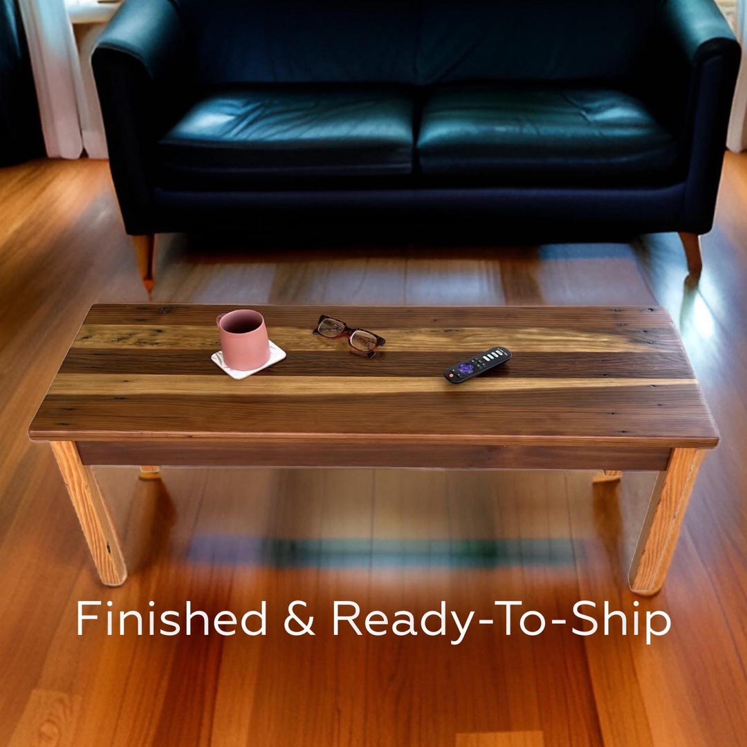 Narrow Coffee Table Made of Reclaimed Wood / Skinny Coffee Table / Slim ...