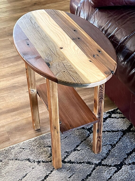Reclaimed Wood End Tables Reclaimed Wood End Table With Hand Carving,