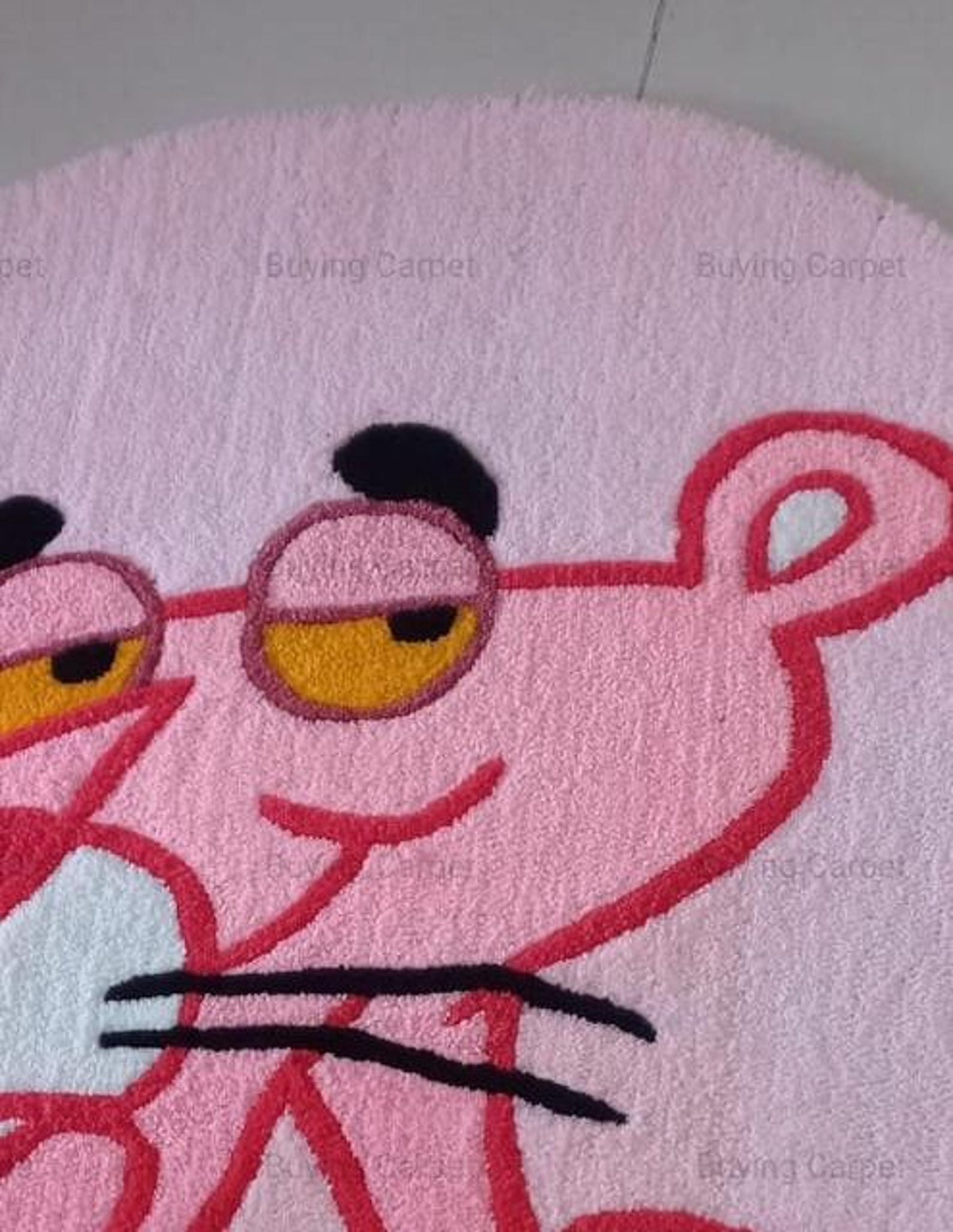 Hand Made Pink Cartoon Character Round Rug, Aesthetic Kids Room Decor ...