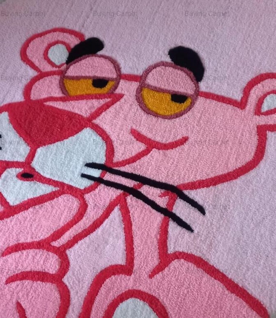 Hand Made Pink Cartoon Character Round Rug, Aesthetic Kids Room Decor ...