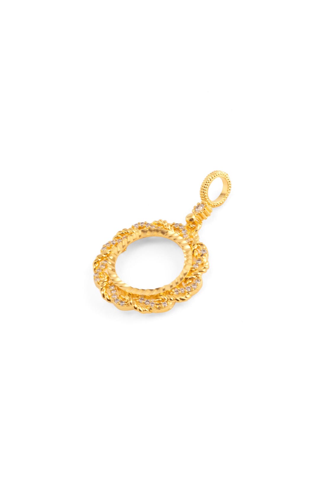 22K Gold Plated Spiral Coin Pendant, Hollow Necklace Charm - Etsy