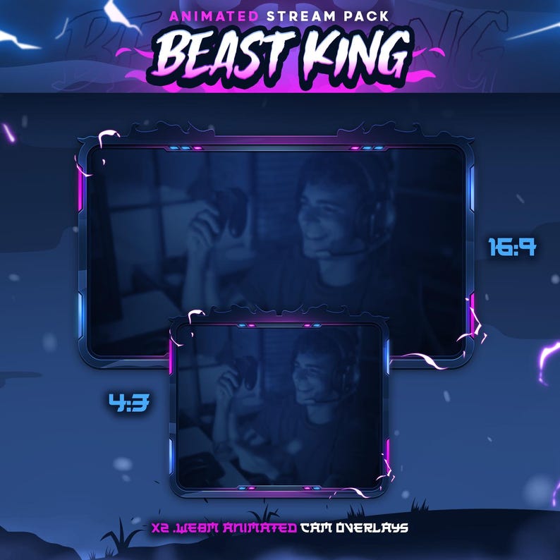 Beast King Anime - Animated Stream Pack Twitch Overlays Panels ...