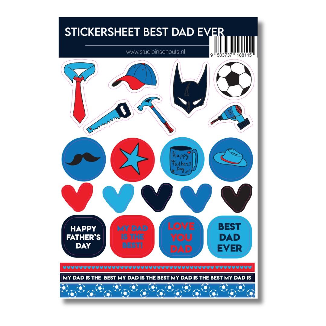 Best Dad Ever Printable Sticker Sheet – Father's Day Stickers for Cards ...
