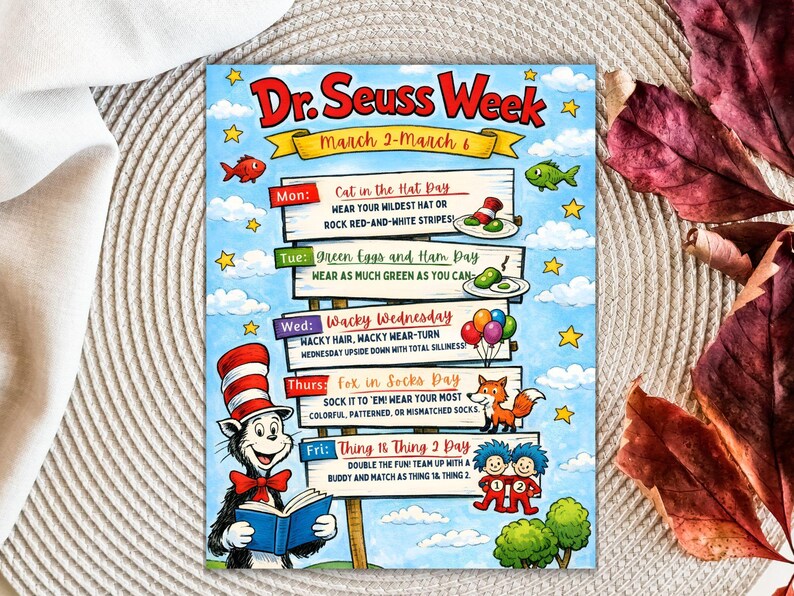 Editable Dr. Seuss Template | School Reading Flyer | Printable ...
