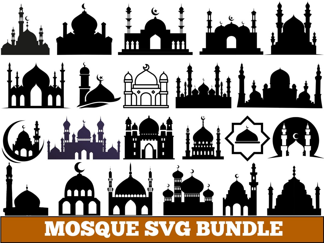 Mosque Silhouette Vector Bundle (svg, Png, Dxf, Eps) - Etsy