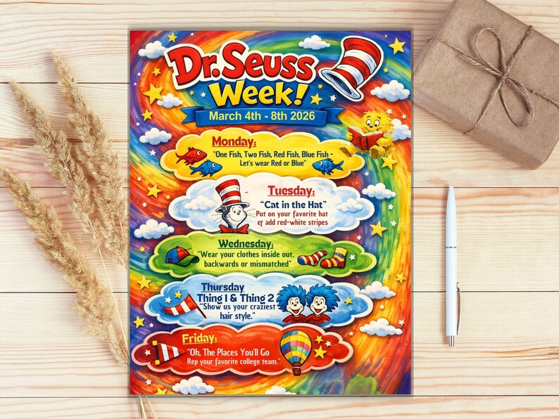 Editable Dr. Seuss Template | School Reading Flyer | Printable ...