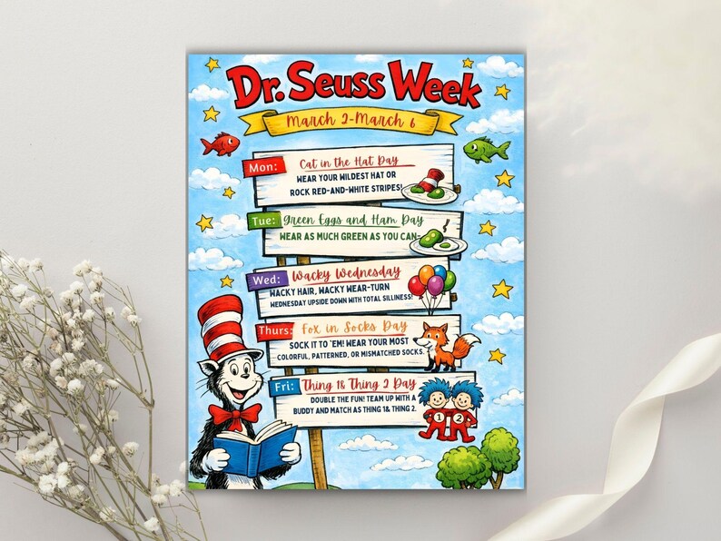 Editable Dr. Seuss Template | School Reading Flyer | Printable ...