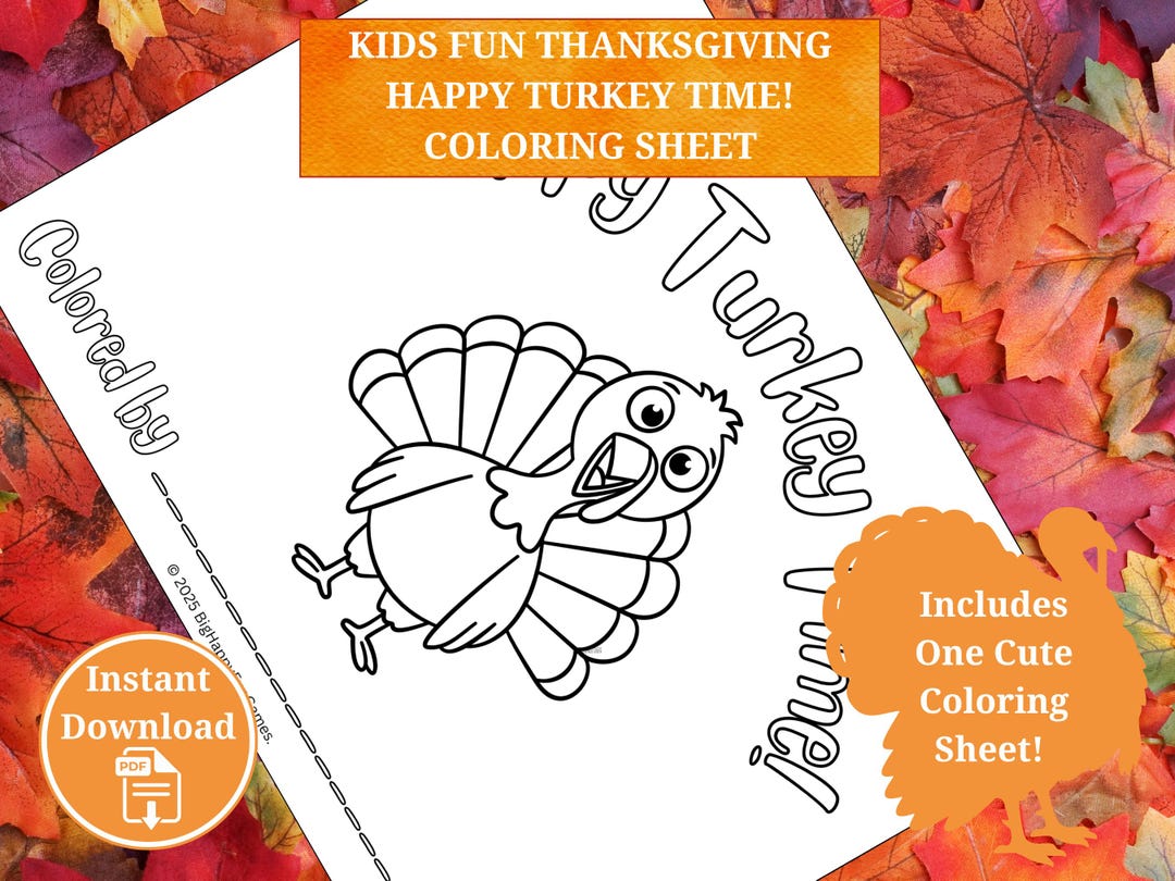 Thanksgiving Turkey Coloring Page for Kids | Printable Fall Activity ...