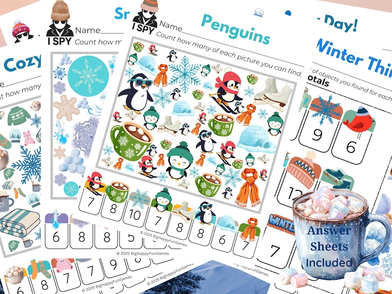 Ultimate Winter I Spy Bundle for Kids (ages 3–8) – 9 Printable Winter ...
