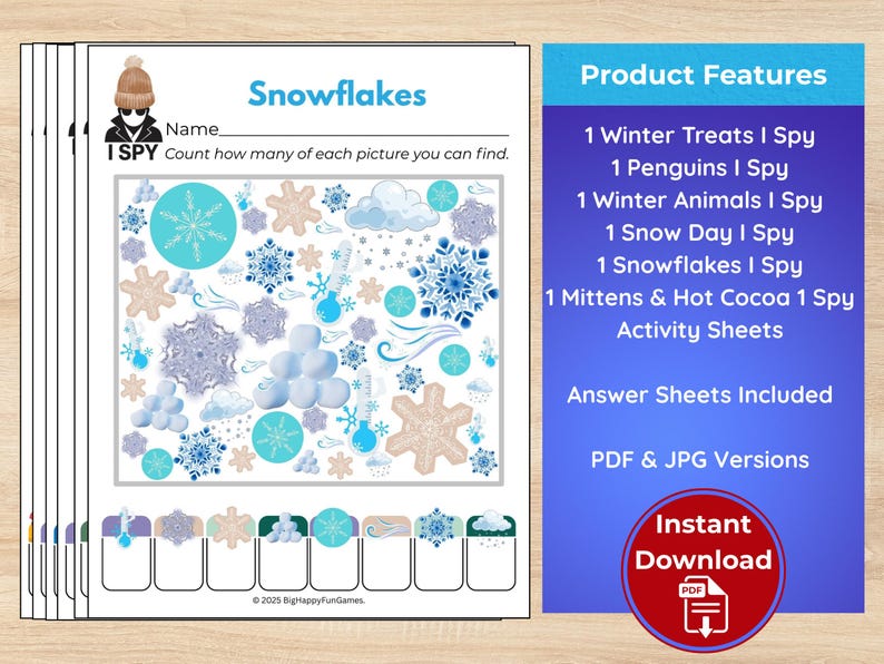 Winter I SPY Bundle | 6 Printable I SPY Games | 50+ Objects Each | Fun ...