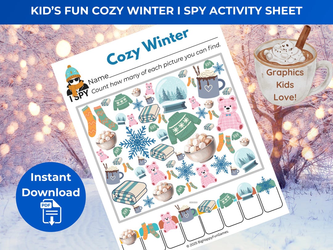 Winter Cozy I Spy – Printable Winter Activity for Kids | Cozy Quiet ...