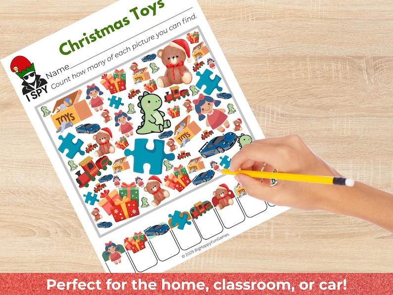 Christmas Toys I Spy Printable | Holiday Seek and Find Game for Kids ...