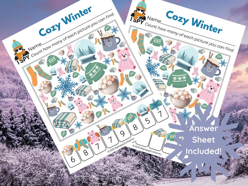 Winter Cozy I Spy – Printable Winter Activity for Kids | Cozy Quiet ...