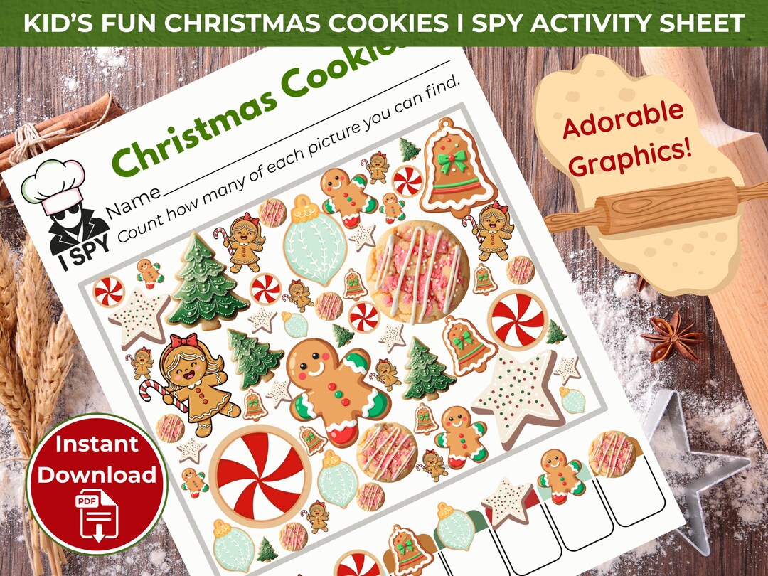 Christmas Cookies I Spy Printable | Holiday Seek & Find Game for Kids ...