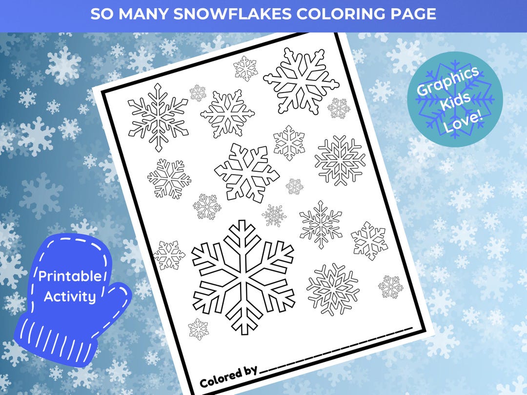 So Many Snowflakes Coloring Page | Winter Coloring Sheet | Printable ...