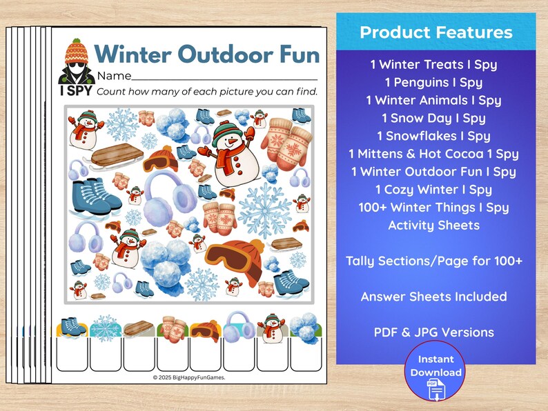Ultimate Winter I Spy Bundle for Kids (ages 3–8) – 9 Printable Winter ...