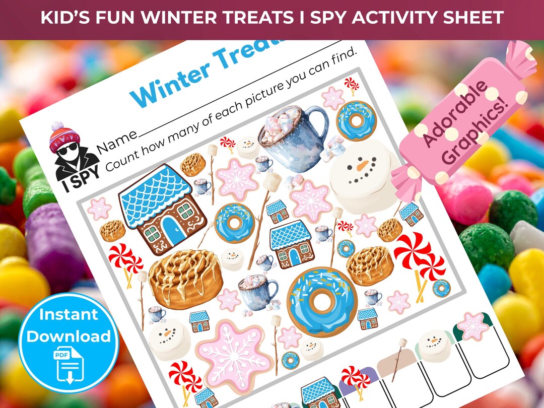 Winter Treats I Spy Printable | Fun Winter Activity for Kids | Hot ...