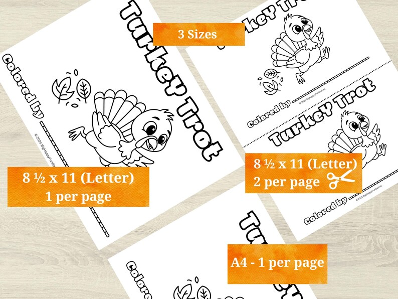 Turkey Trot Coloring Page for Kids | Thanksgiving Printable (digital ...