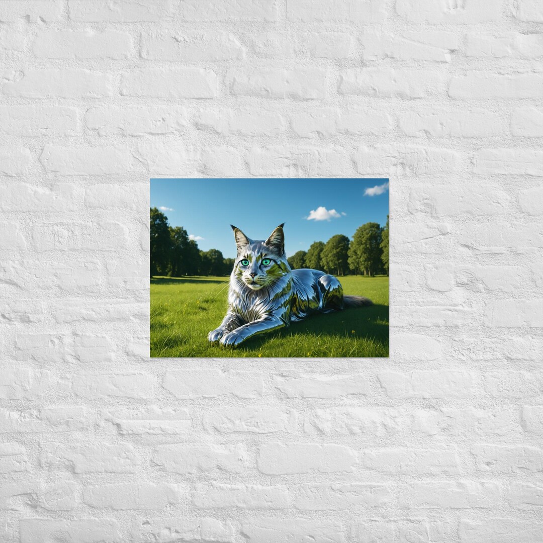 Summer Chrome Maine Coon Cat Wall Art | Seasonal Cat Print | Sunny ...