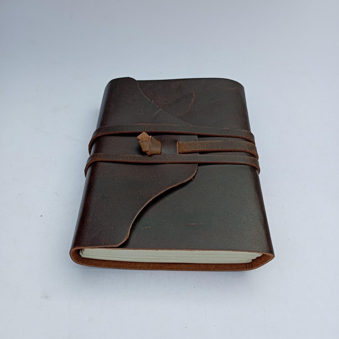 Handmade Leather Journal, Rustic Diary, Wrap Closure, A5 Notebook ...