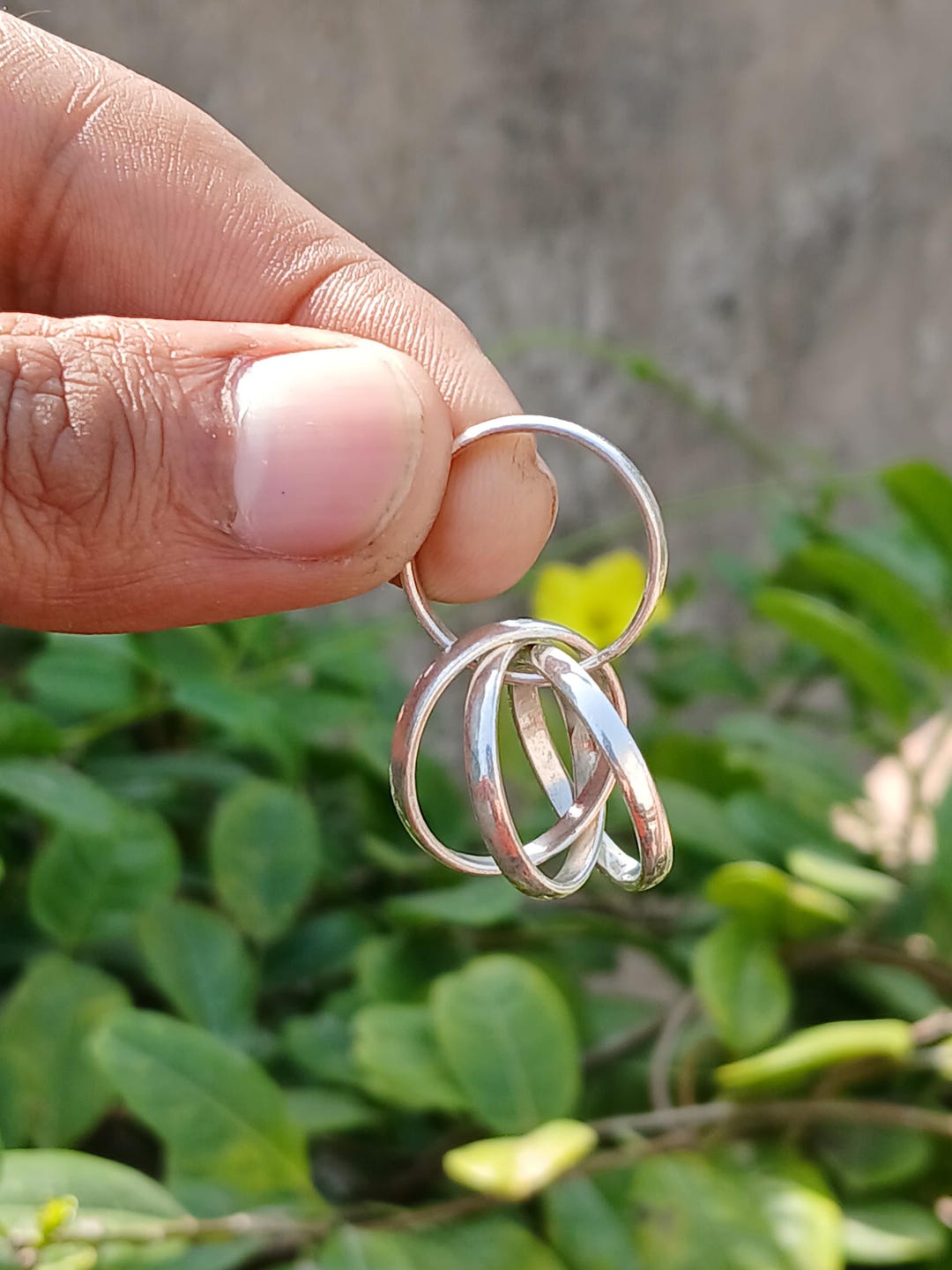 Thick Interlocking Set of 4 Rings in Silver, Interlocking, Rolling Ring ...