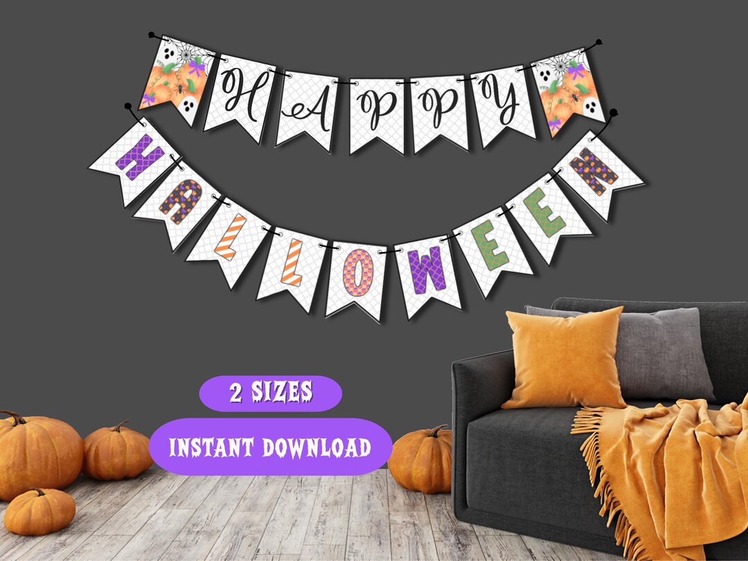 Spooky Halloween Bunting Banner: Printable Party Decor (PDF & JPG) - Etsy