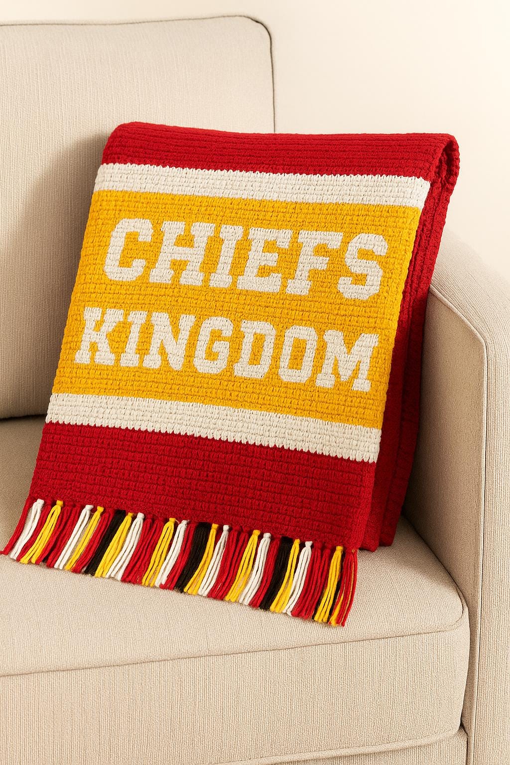 Kansas City Chiefs Inspired Crochet Throw – CHIEFS KINGDOM Graphgan ...