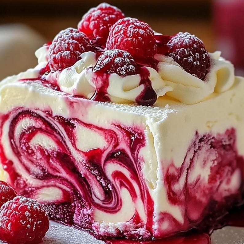 Raspberry Swirl Ice Cream Dream Recipe | No-bake Frozen Dessert ...