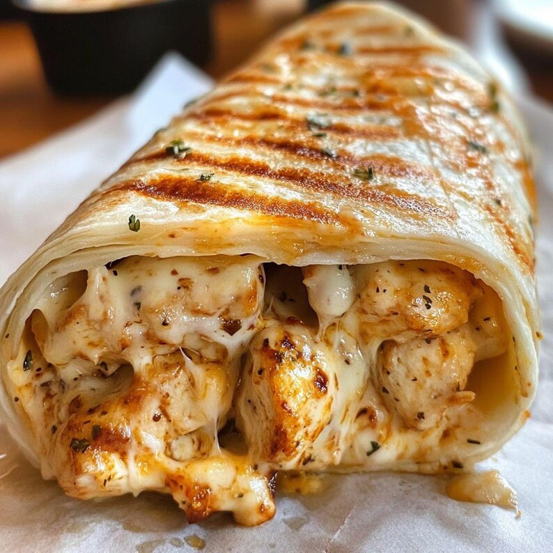 Melt-in-your-mouth Cheesy Chicken & Garlic Wraps Recipe (digital ...