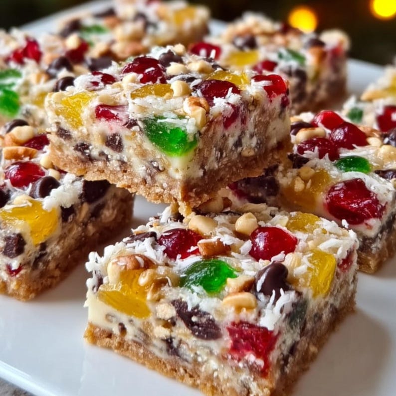Festive Fruit Magic Bars Recipe | Holiday Dessert Bars (digital ...