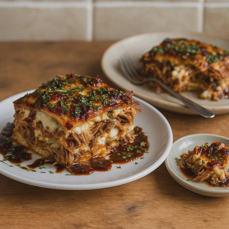 BBQ Pulled Pork Lasagna Recipe | Comfort Food Fusion Digital PDF - Etsy