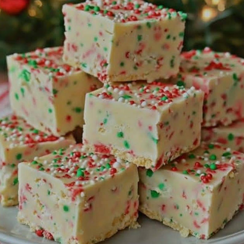 Sugar Cookie Christmas Fudge Festive Holiday Dessert Recipe (digital ...