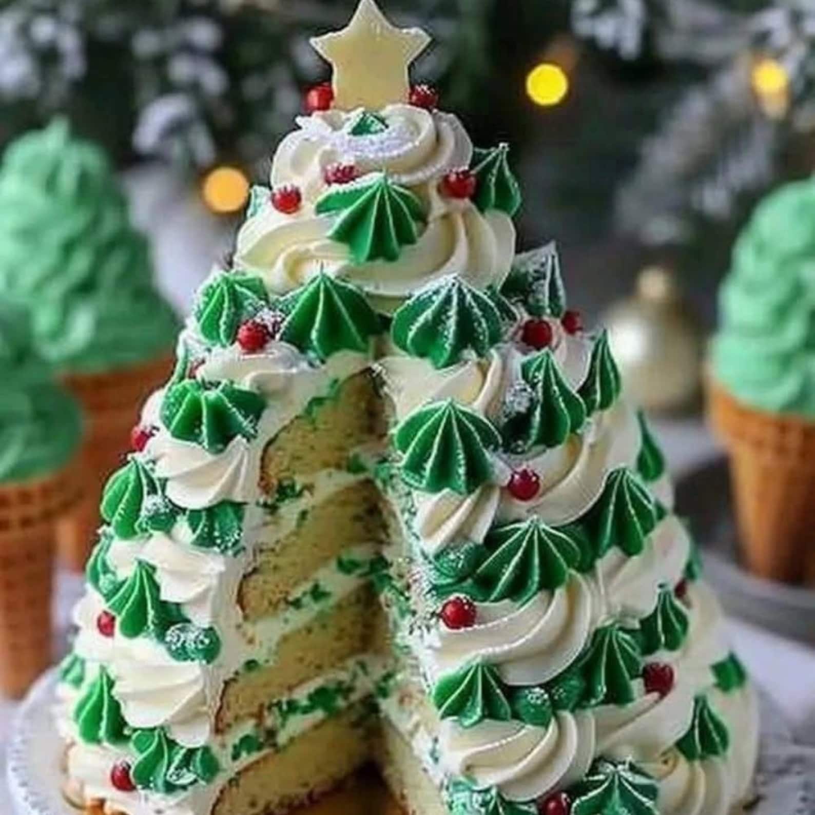 Enchanted Christmas Tree Cake Recipe | Festive Gourmet Dessert (digital ...