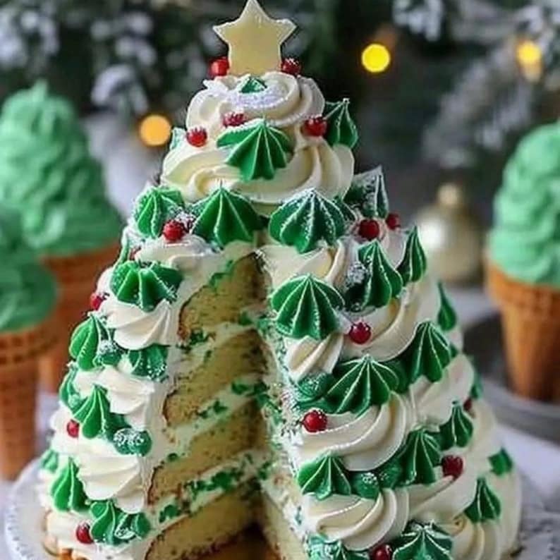 Enchanted Christmas Tree Cake Recipe | Festive Gourmet Dessert (digital ...