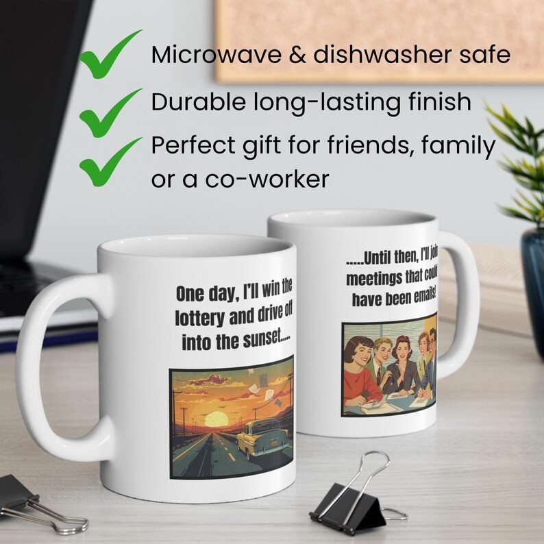 Funny Work Mug: Lottery Dreams, Office Humor, Secret Santa Gift for ...