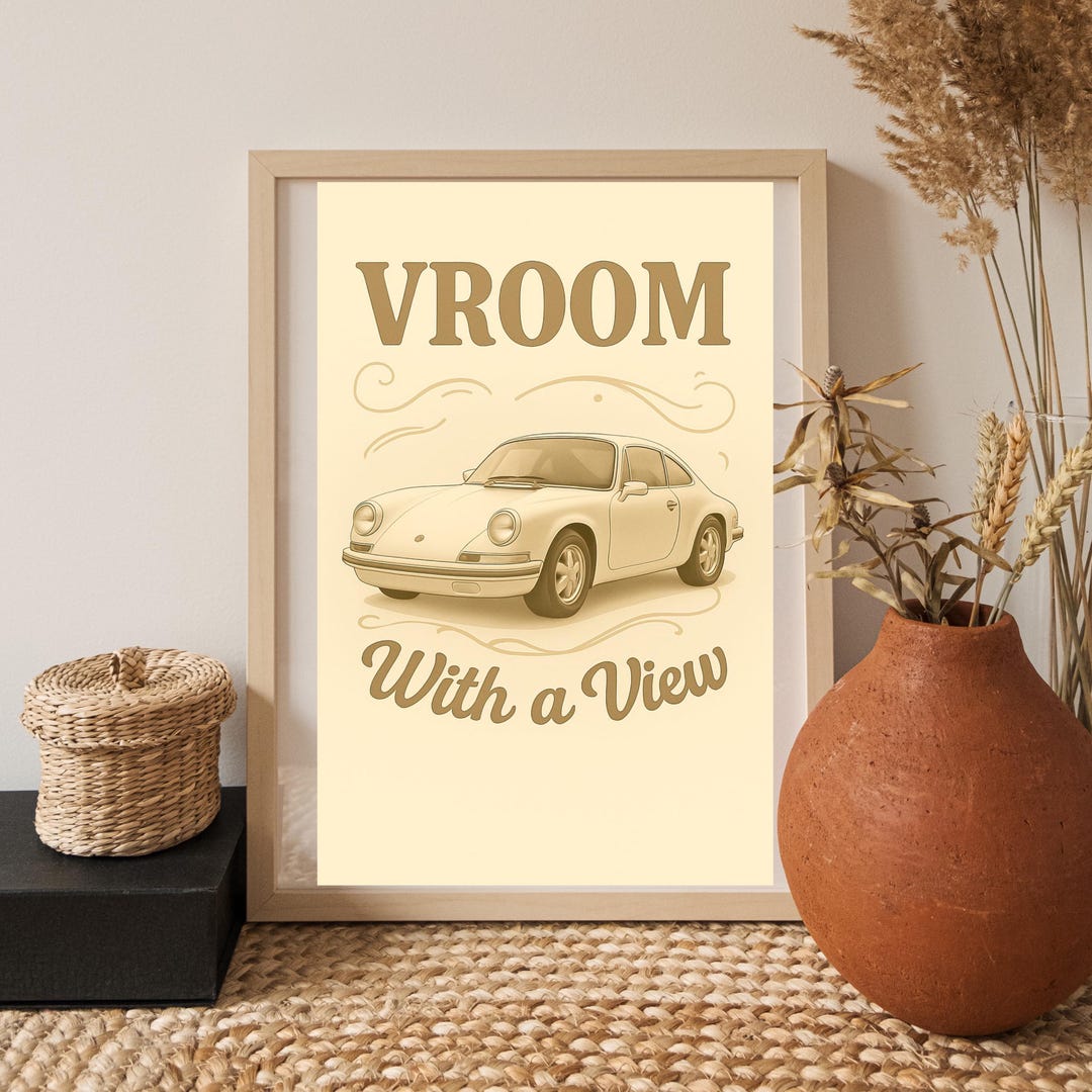 Vroom With a View | Porsche Digital Wall Art Print | Luxury Car Poster ...