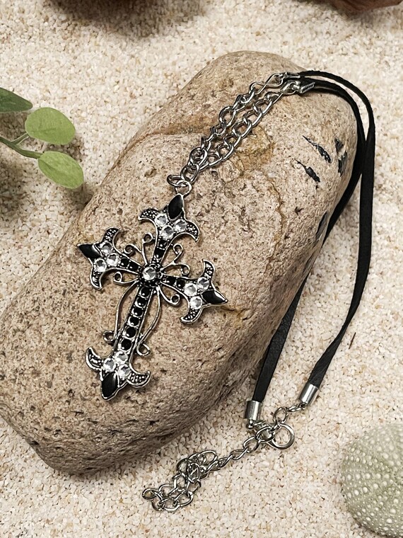 Swarovski black cross necklace store