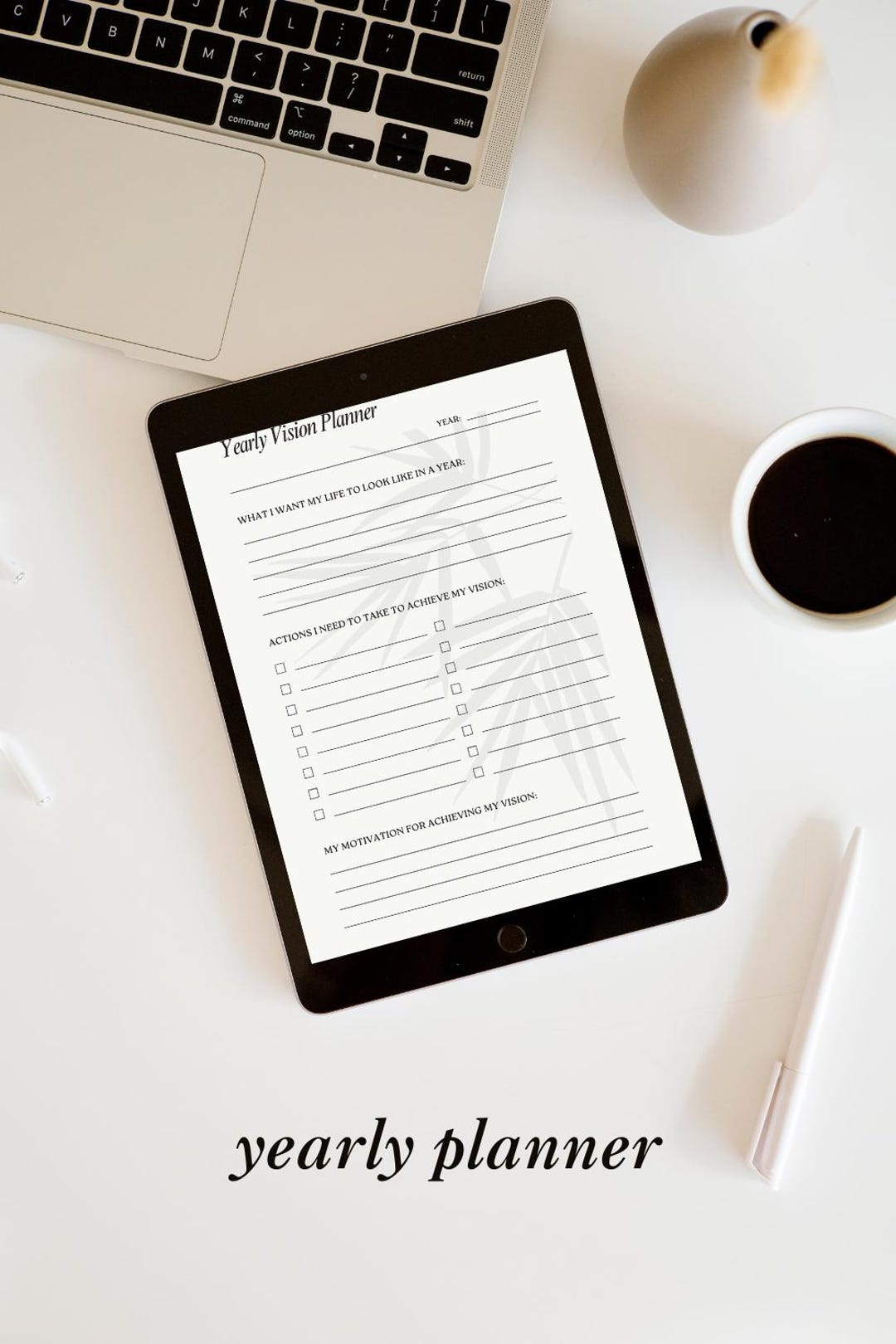 Yearly Vision Planner, Goal Planning Journal (printable/editable ...