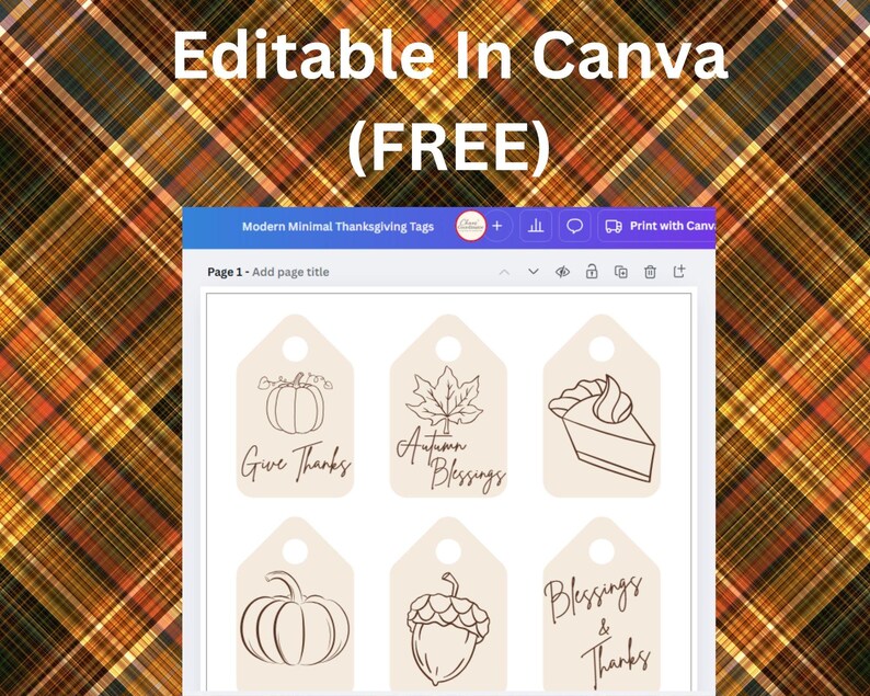 Rustic Thanksgiving Gift Tags: Farmhouse Style, Editable Template ...