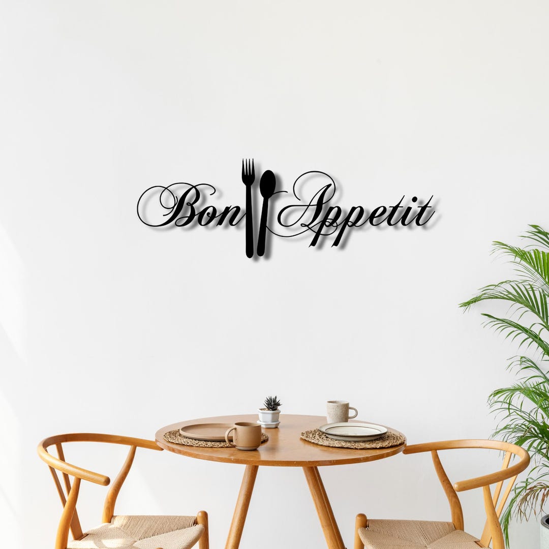 Bon Appétit Metal Wall Art: Kitchen Dining Room Wall Sign - Etsy