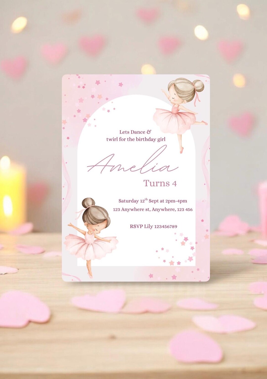 Pink Ballet Birthday Invitation | Editable Template (digital Download ...
