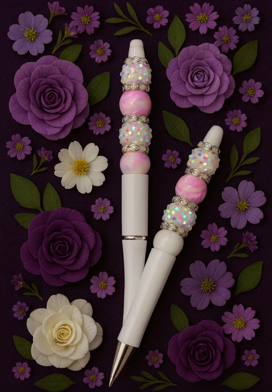 Beaded Bedazzled Pens Decorative Writing Pen Cotton Candy Color. - Etsy
