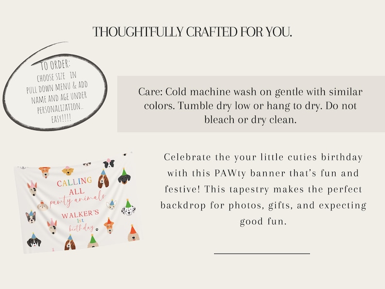 Pawty Birthday Banner, Custom Dog Party Decor, Puppy Theme Celebration ...