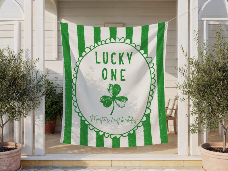 Lucky One Birthday Banner, St Patrick’s Day Party Decor, First Birthday ...