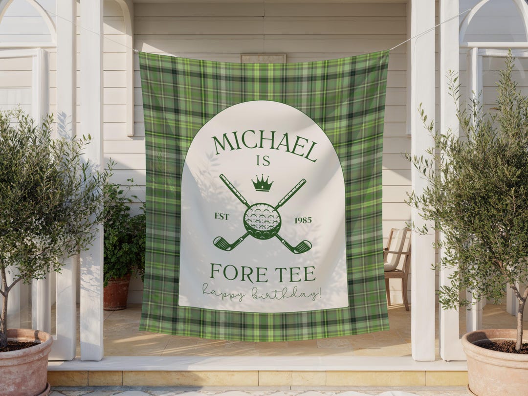 Fore-tee Party Backdrop, 40th Bday Banner, Forty Golf Decorations for ...