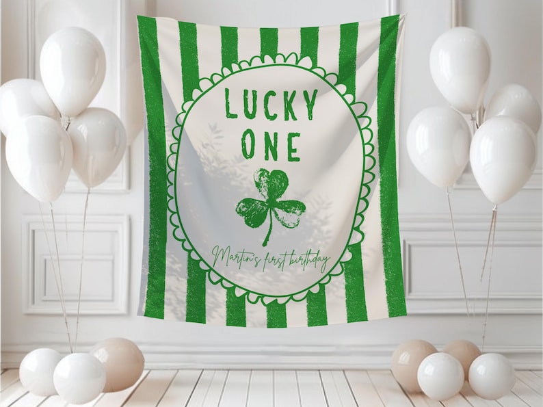 Lucky One Birthday Banner, St Patrick’s Day Party Decor, First Birthday ...