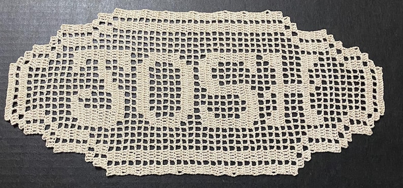 Custom Traditional Crochet Name Doily | Personalized | Handmade Lace ...