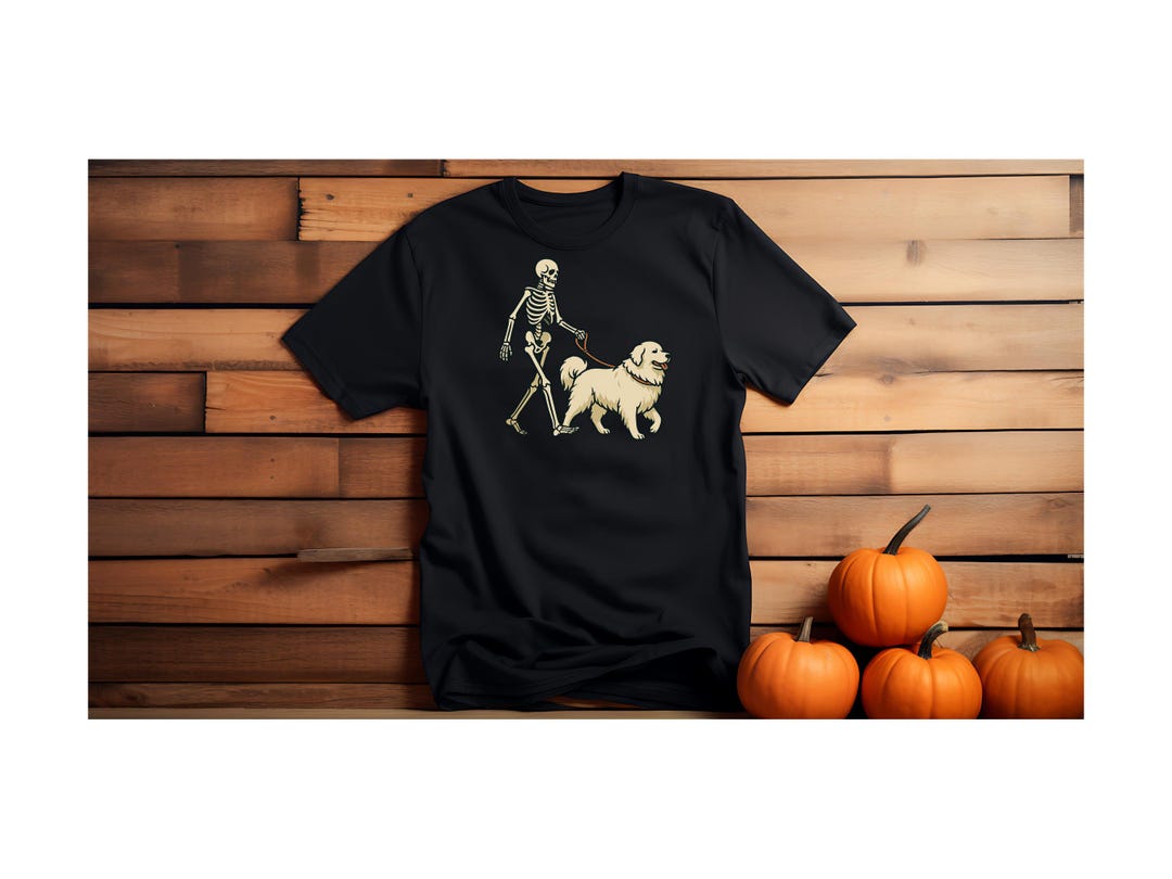 Great Pyrenees Skeleton Shirt – Funny Halloween Dog Lover Tee, Spooky ...