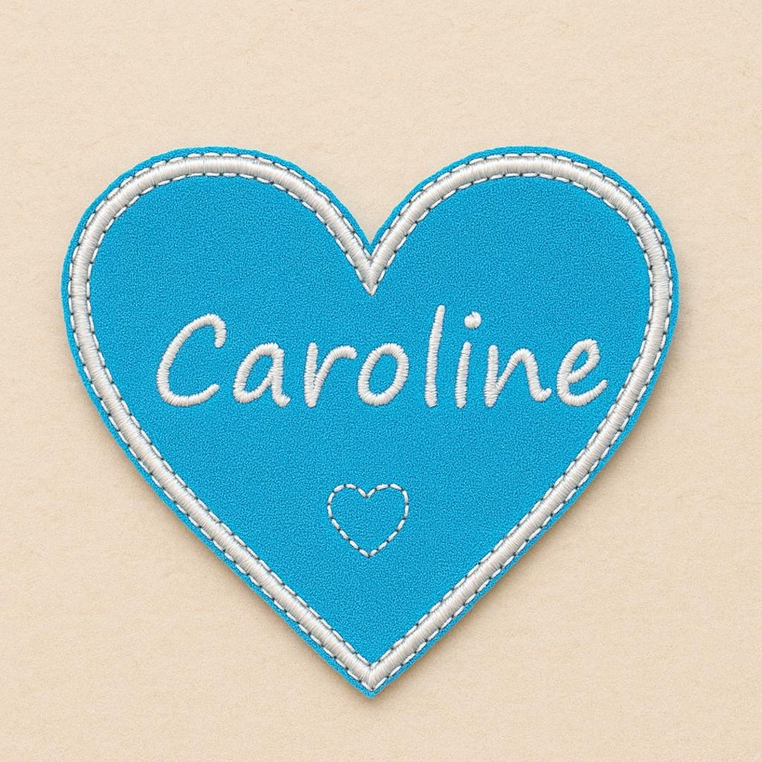 Personalized Embroidered Heart Name Patch – Custom Badge - Etsy