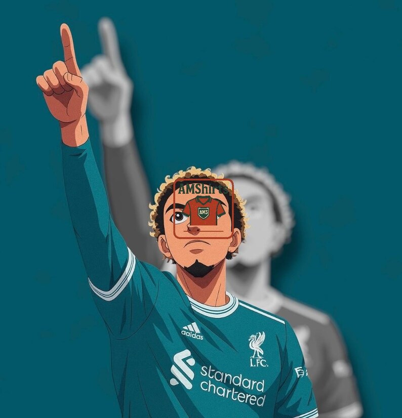 EKITIKE - Football Cartoon Wall Art - Anime Style Soccer Player Print ...
